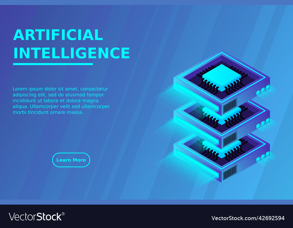 Quantum computer large data processing server Vector Image Quantum computer large data processing server Vector Image