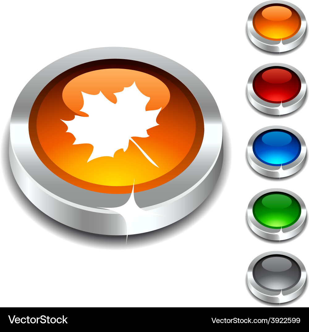Autumn 3d Button Royalty Free Vector Image Vectorstock 0733