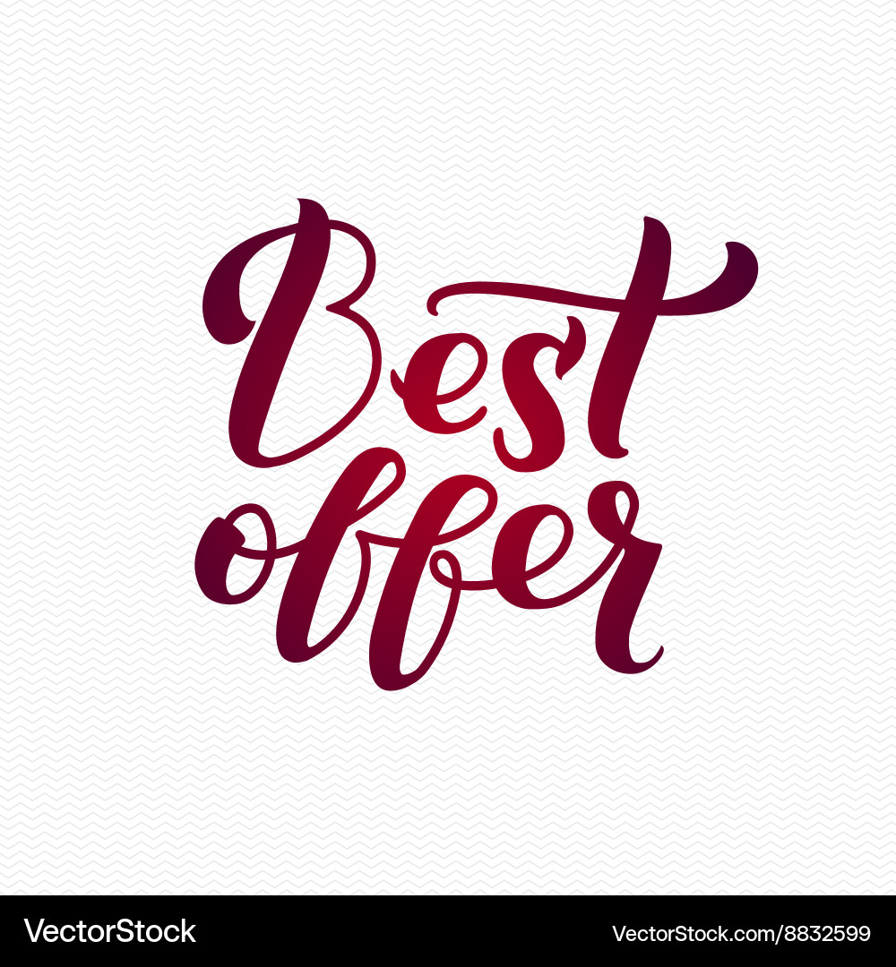 Best offer logo offer calligraphic print Vector Image