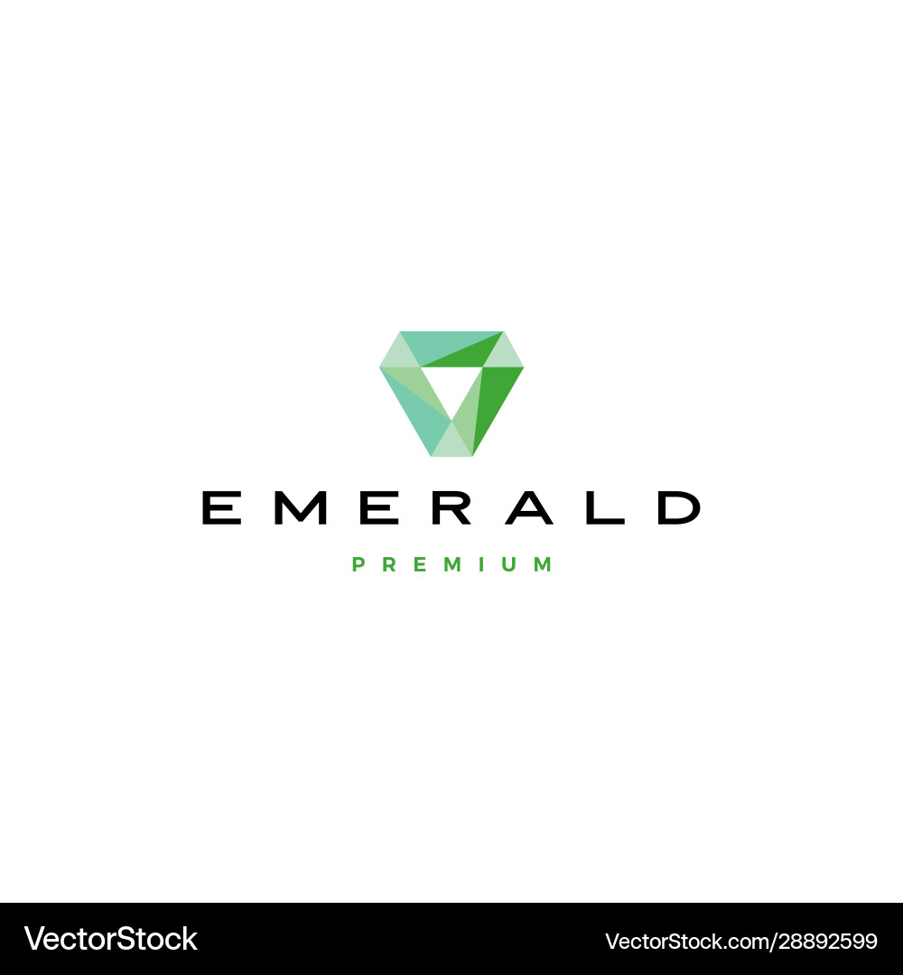 Emerald diamond logo icon Royalty Free Vector Image