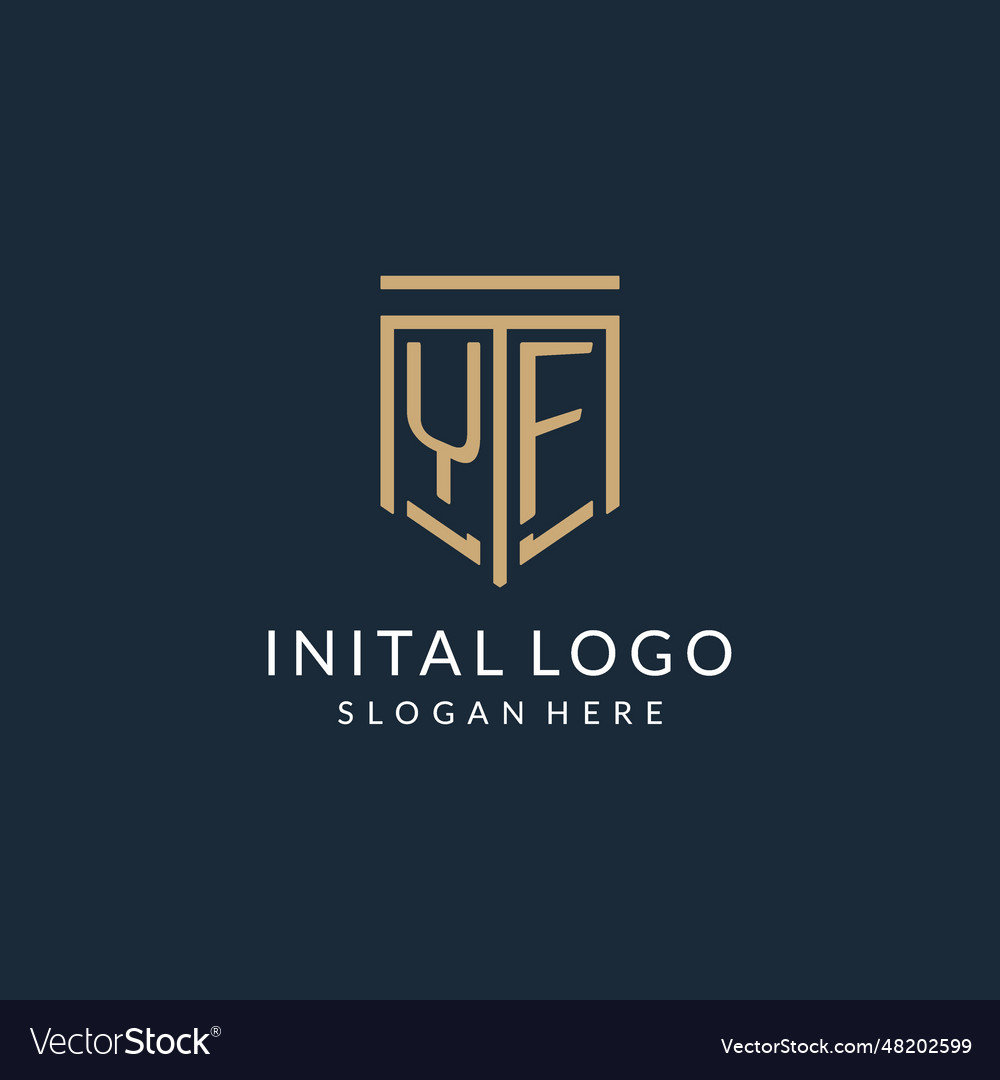 Initial yf shield logo monoline style modern and Vector Image Initial yf shield logo monoline style modern and Vector Image