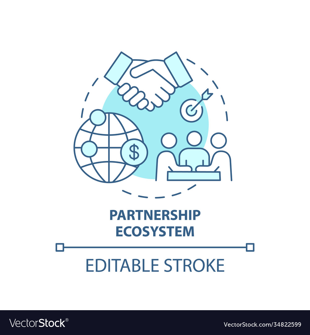 Partnership Ecosystem Concept Icon Royalty Free Vector Image