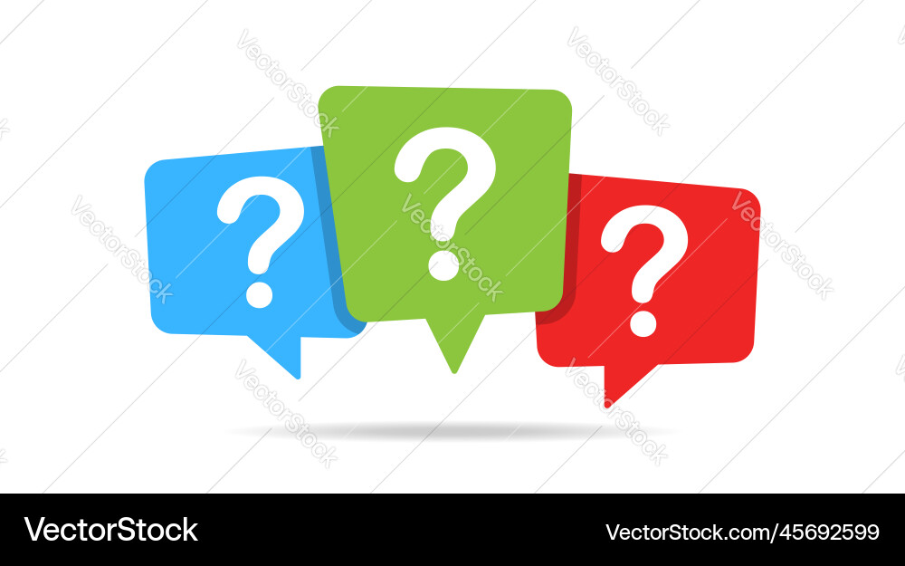 Question Mark Icon In Flat Style Faq On Isolated Vector Image