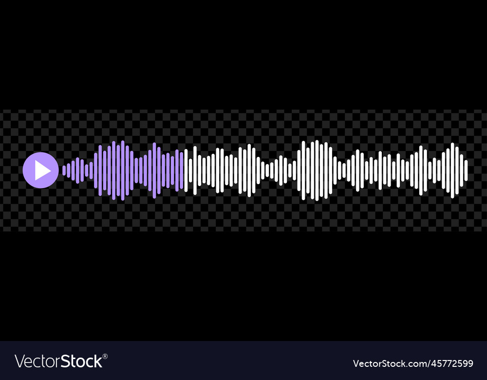 Sound wave or voice message icon music waveform Vector Image