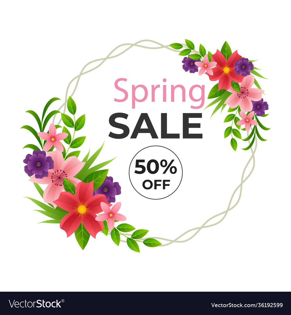 Spring floral frame Royalty Free Vector Image - VectorStock