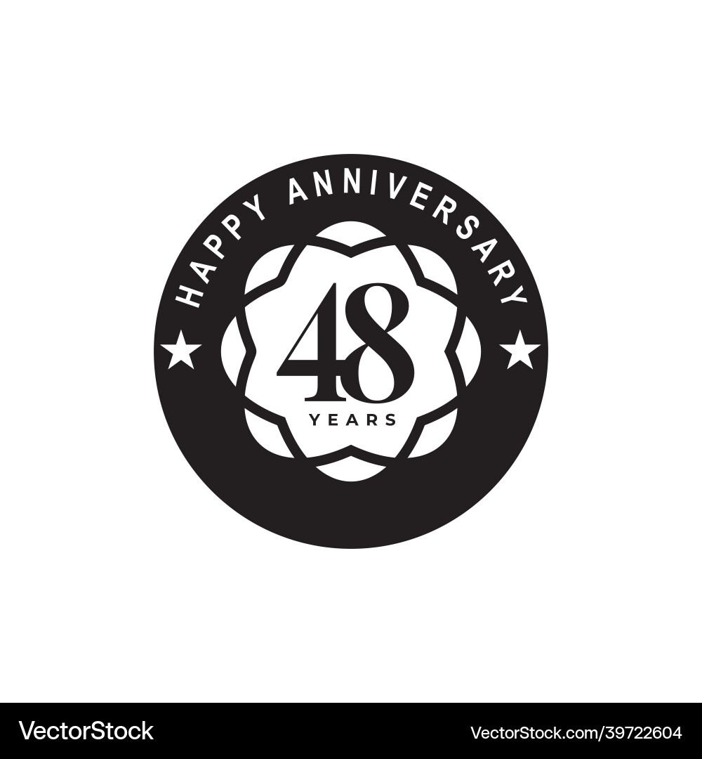 48th year anniversary logo design template Vector Image