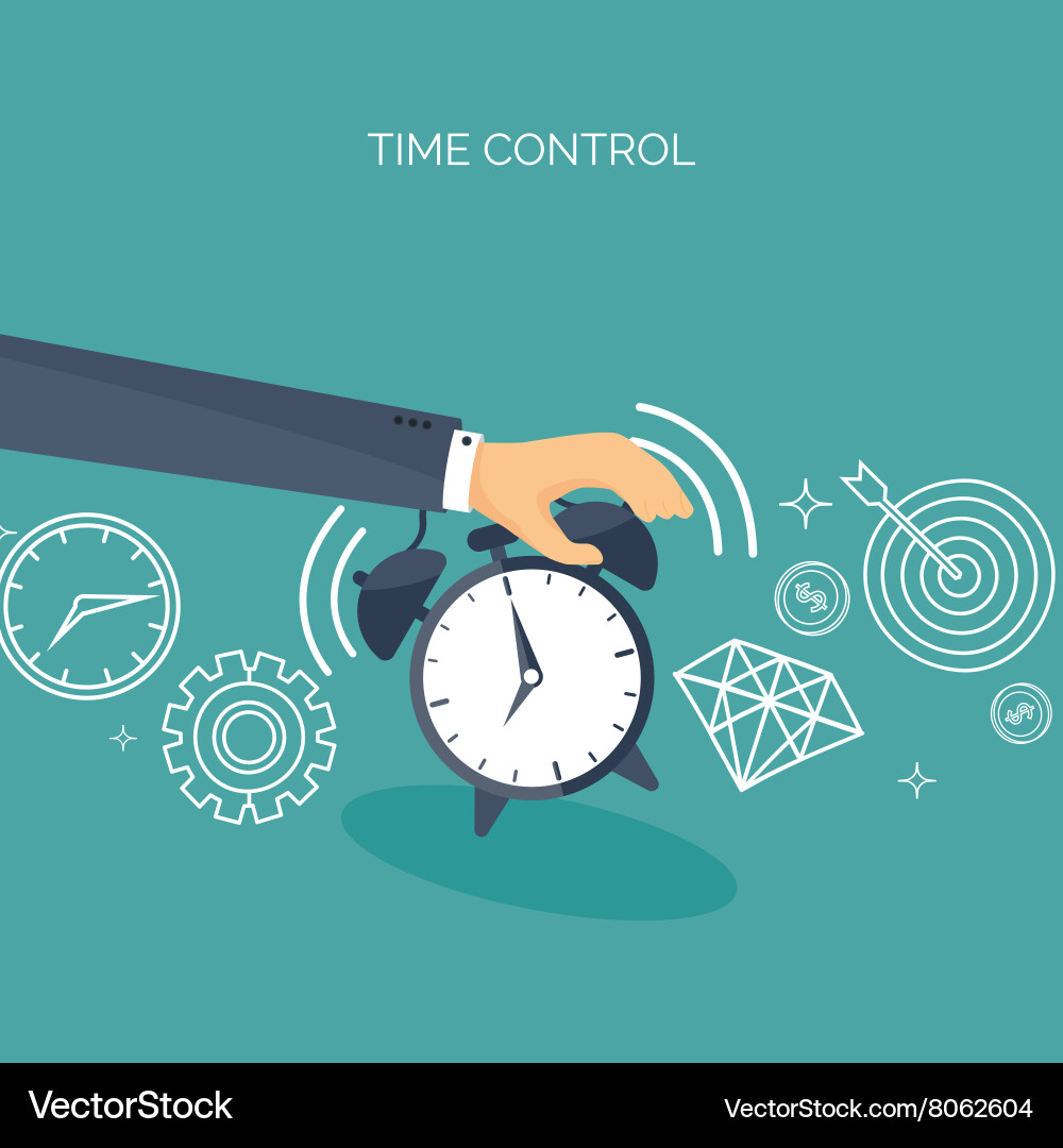 Flat date time background Royalty Free Vector Image