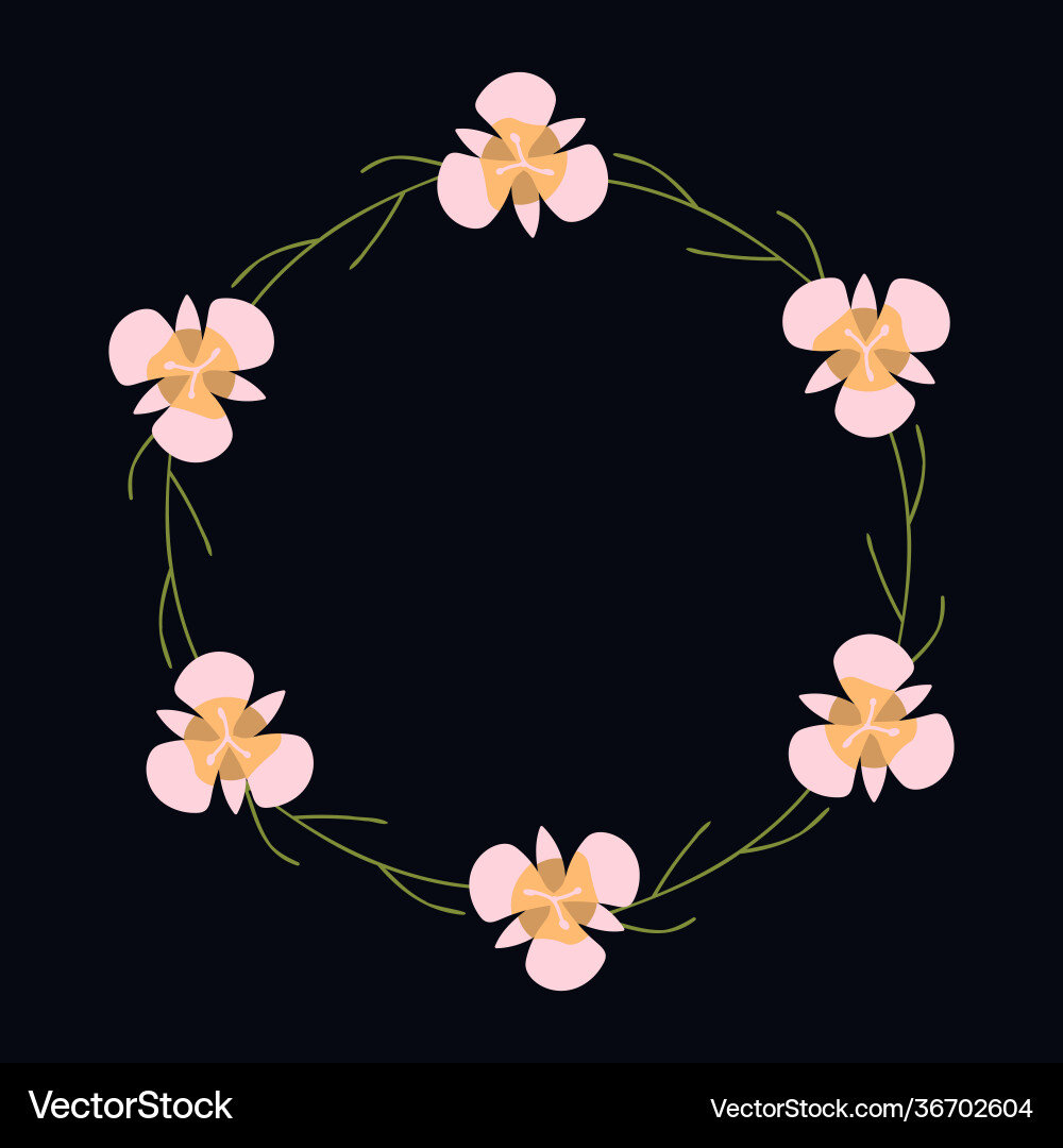 Yutah floral wreath Royalty Free Vector Image - VectorStock