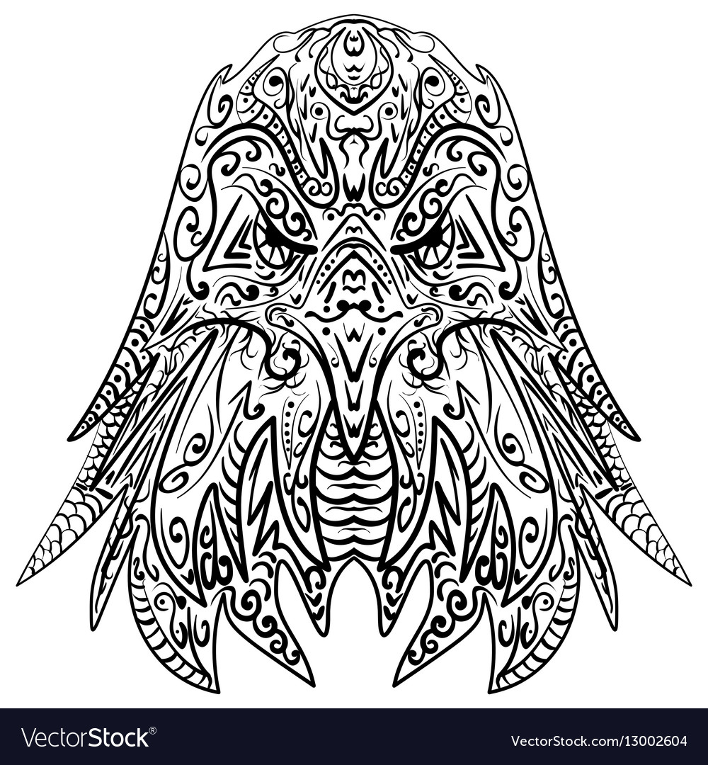 Zentangle stylized eagle head Royalty Free Vector Image