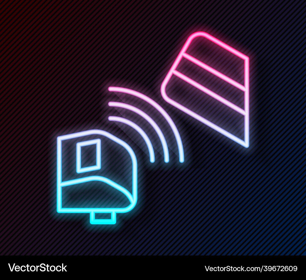 Glowing neon line pos terminal with inserted Vector Image