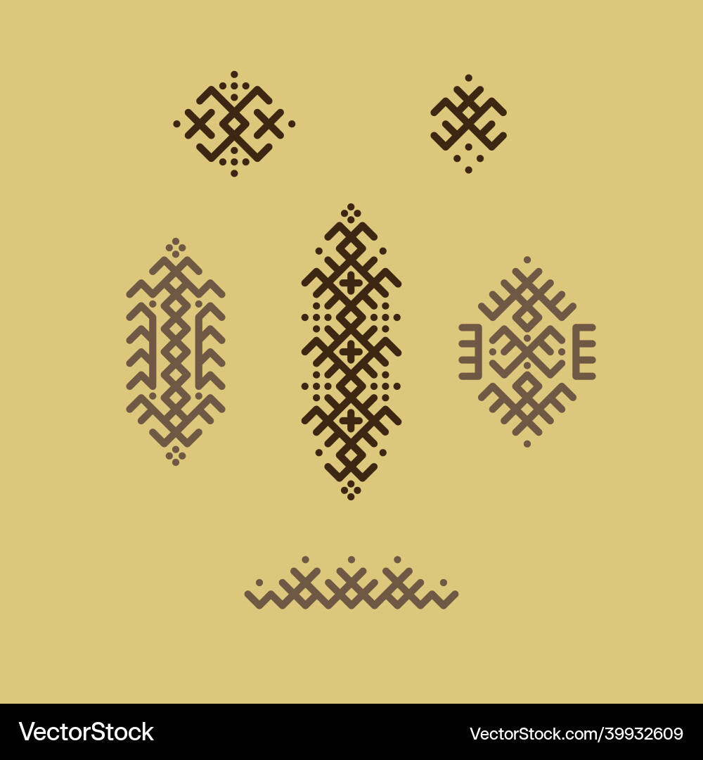 Image of traditional berber tattoos Royalty Free Vector