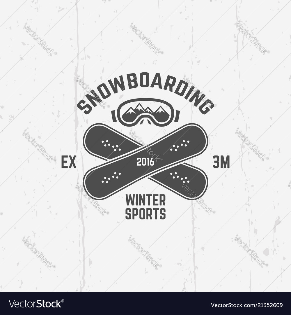 Snowboarding extreme winter sport emblem Vector Image