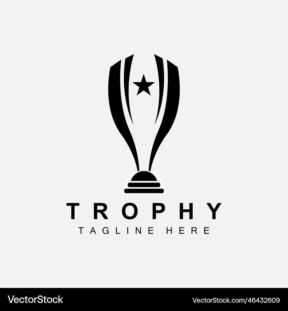 Trophy logo design award winner championship Vector Image