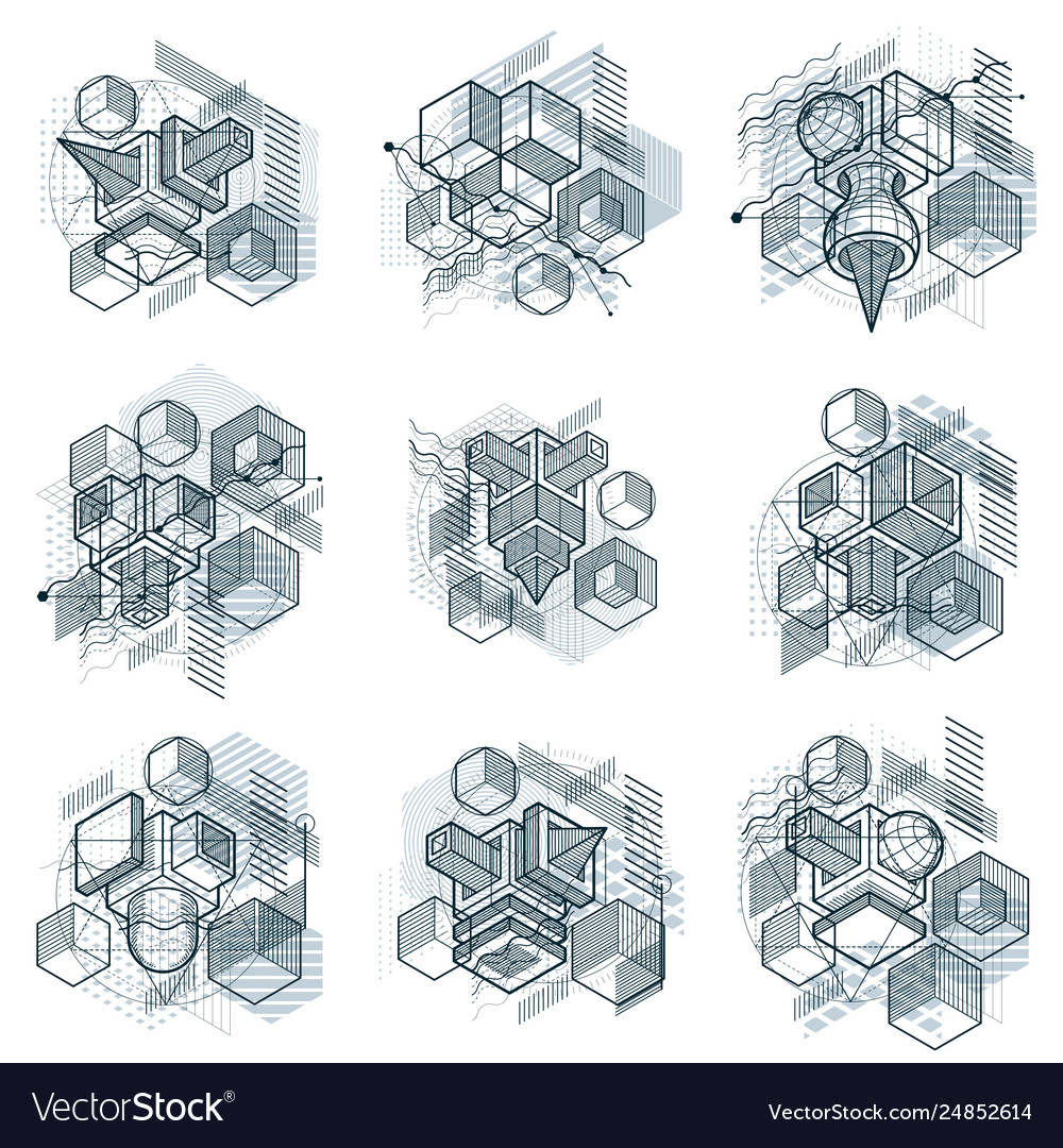 Abstract isometrics backgrounds 3d layout Vector Image