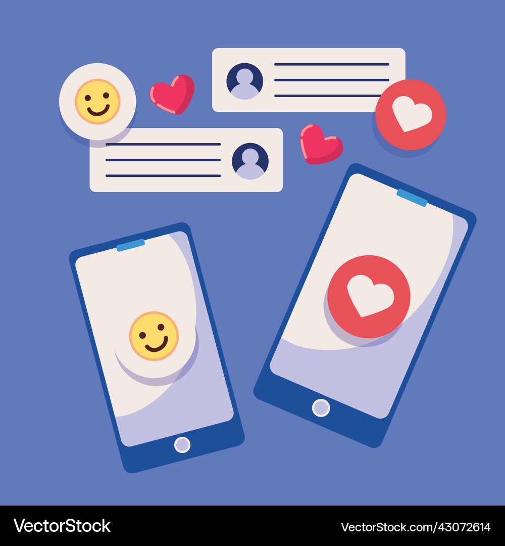 Chatting by smartphone Royalty Free Vector Image