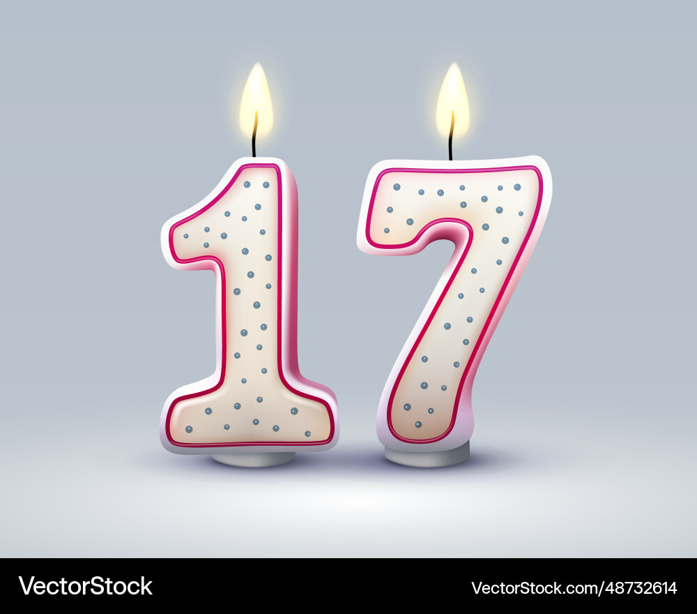 Happy birthday years 17 anniversary Royalty Free Vector