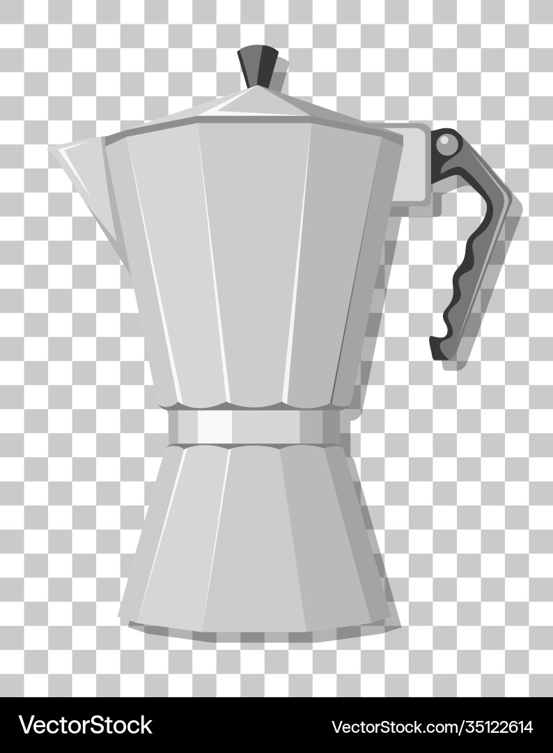 Moka pot isolated on transparent background Vector Image