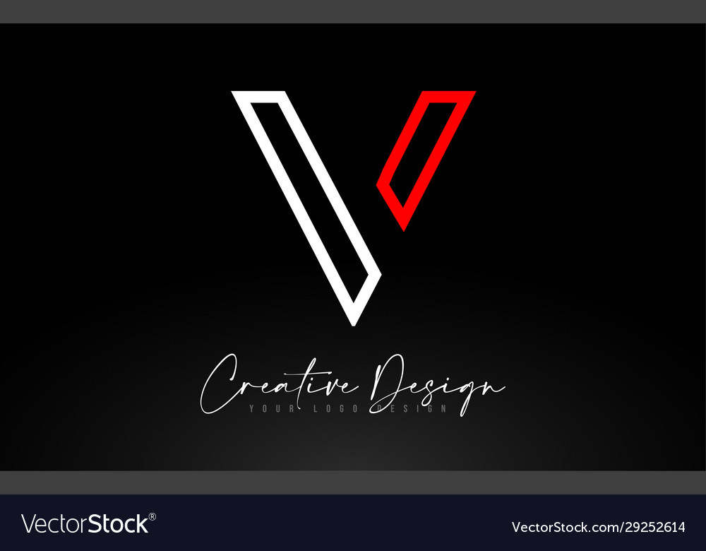 Monogram v letter logo design with creative lines Vector Image