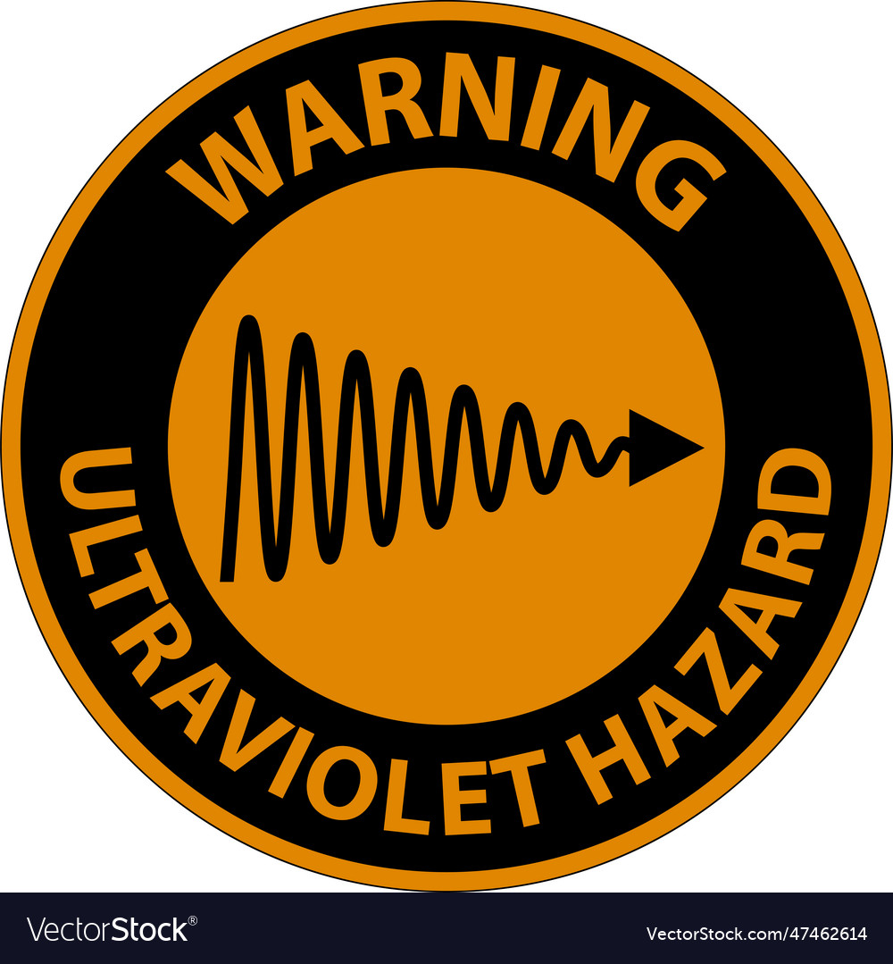 Warning ultraviolet light hazard label on white Vector Image Warning ultraviolet light hazard label on white Vector Image