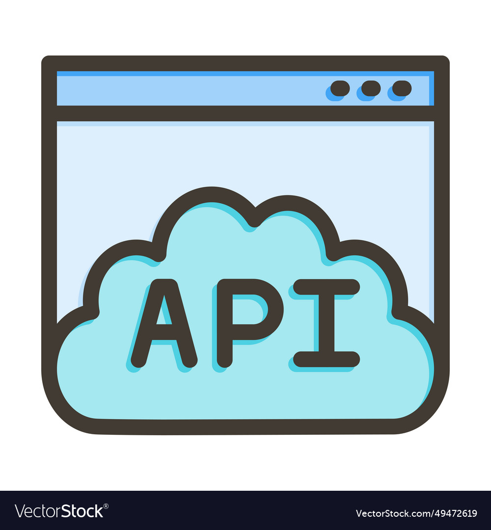 Api thick line filled colors icon for personal Vector Image