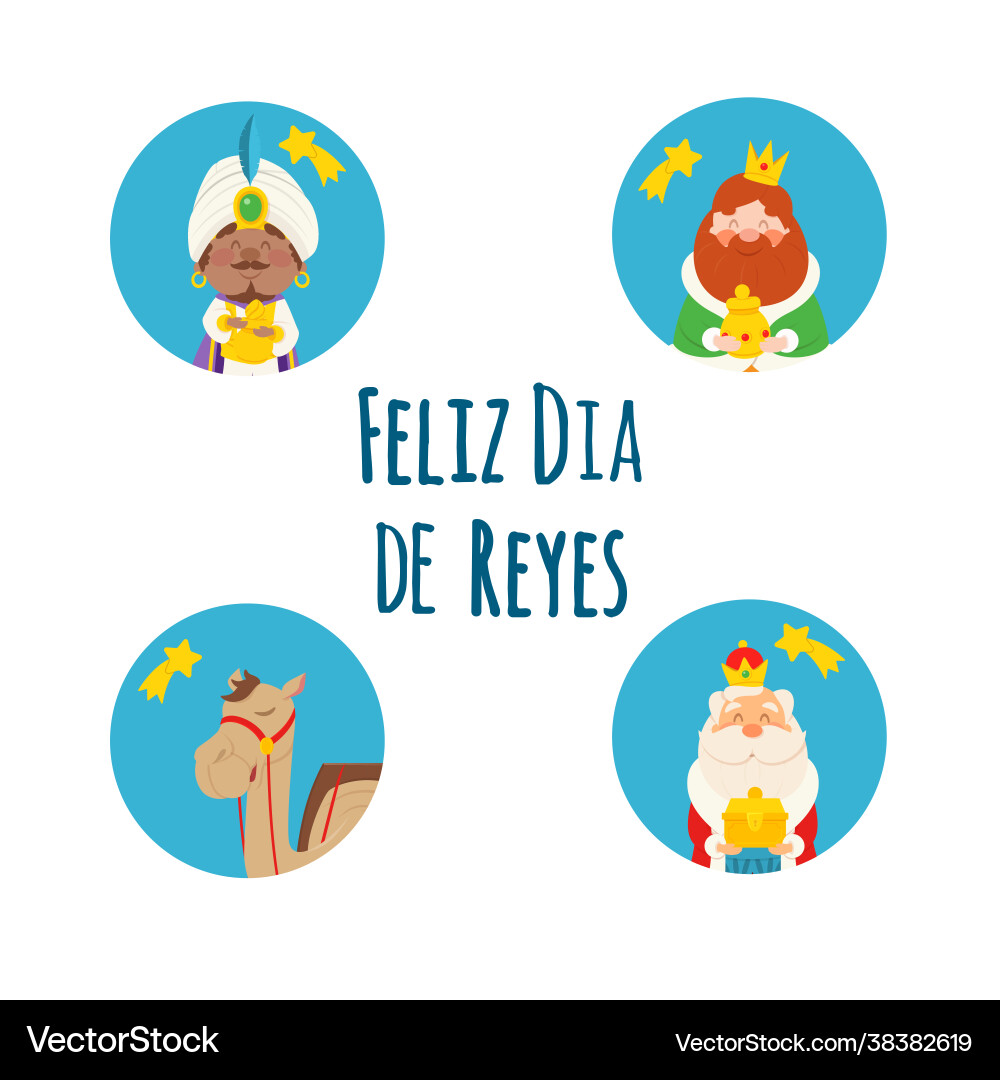 Epiphany set - three wise men Royalty Free Vector Image