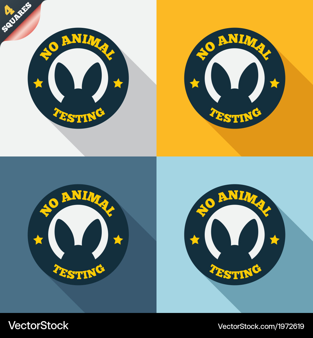 No animals testing sign icon not tested symbol Vector Image