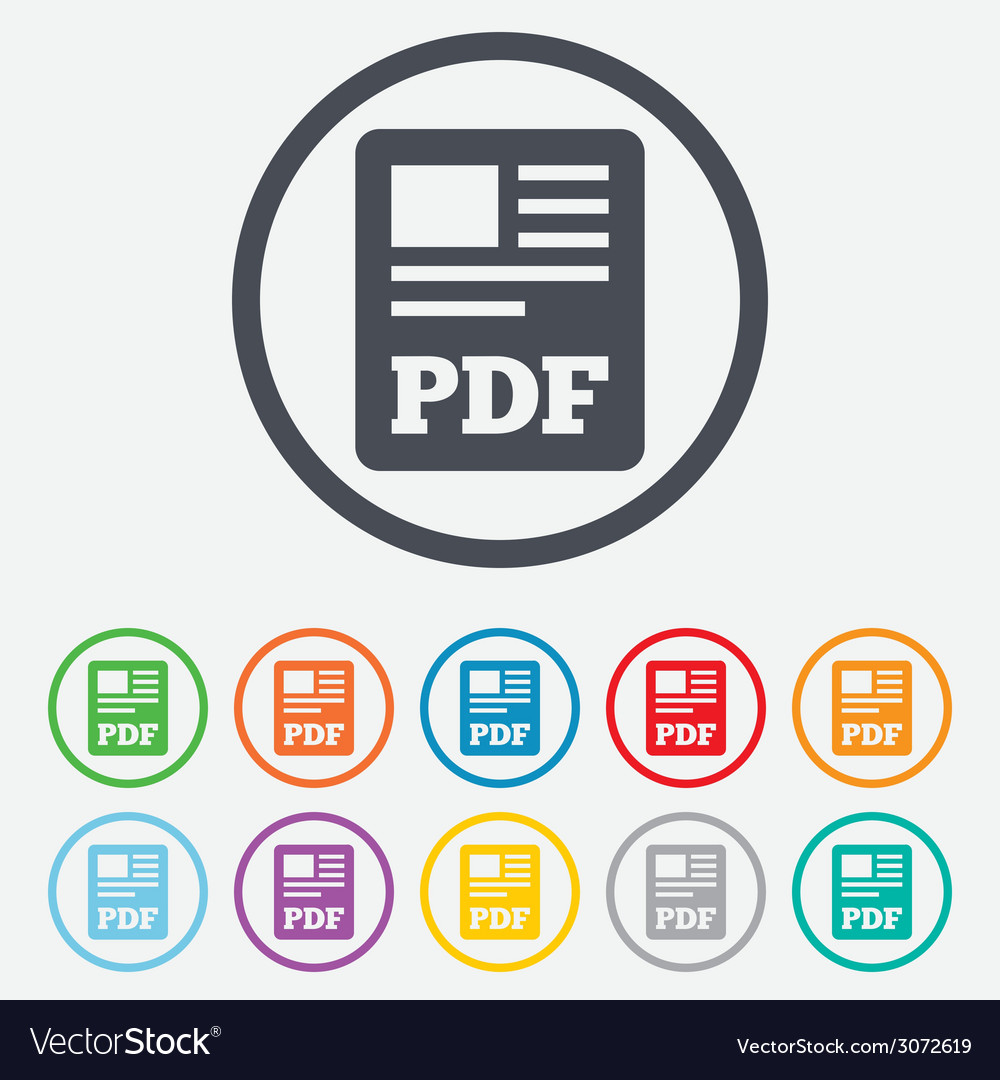 Pdf file document icon download button Royalty Free Vector