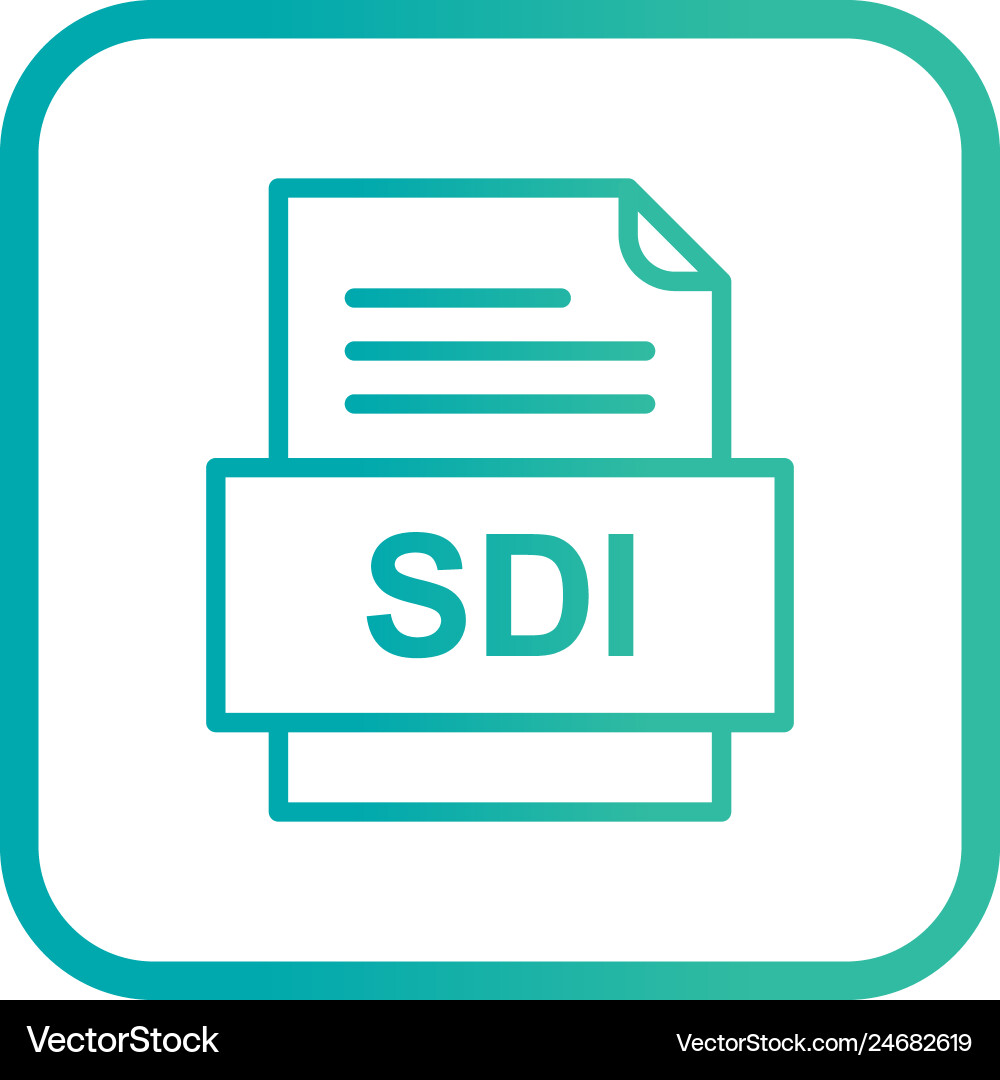 Sdi file document icon Royalty Free Vector Image