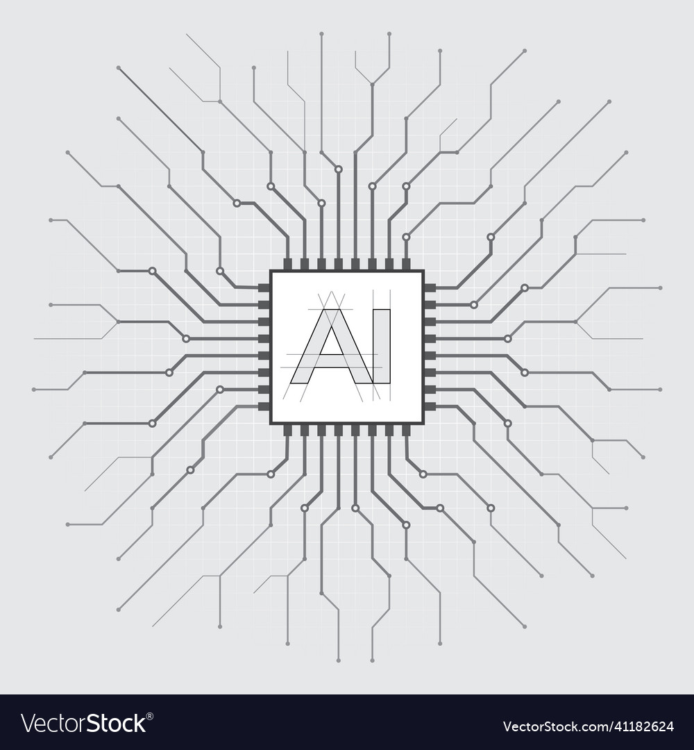 Artificial intelligence ai abstract processor Vector Image Artificial intelligence ai abstract processor Vector Image