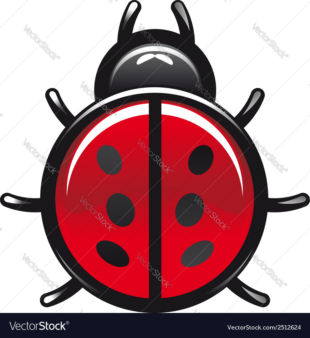 Red And Black Spotted Cartoon Ladybug Royalty Free Vector