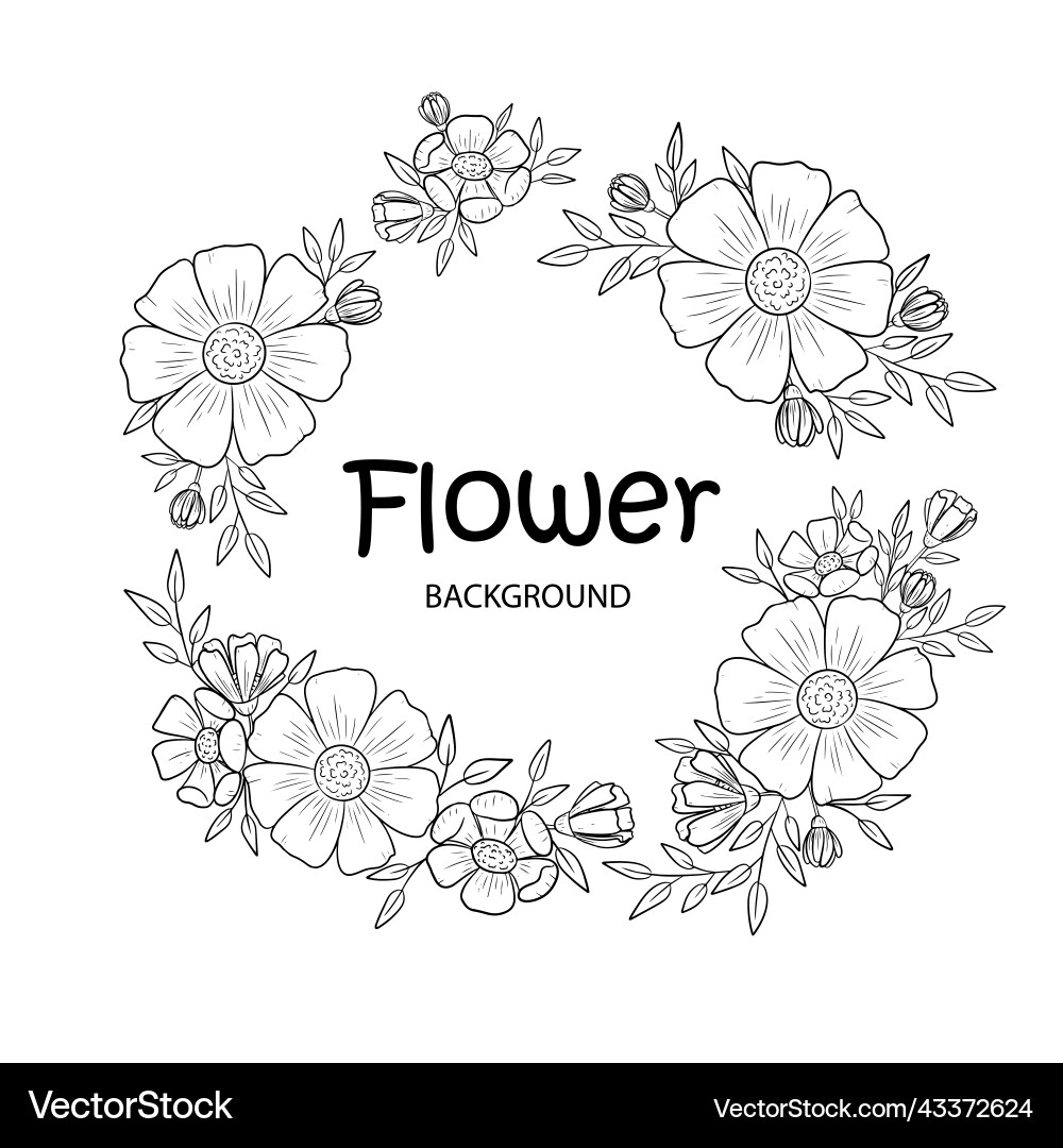 Template flowers text background graphic Vector Image
