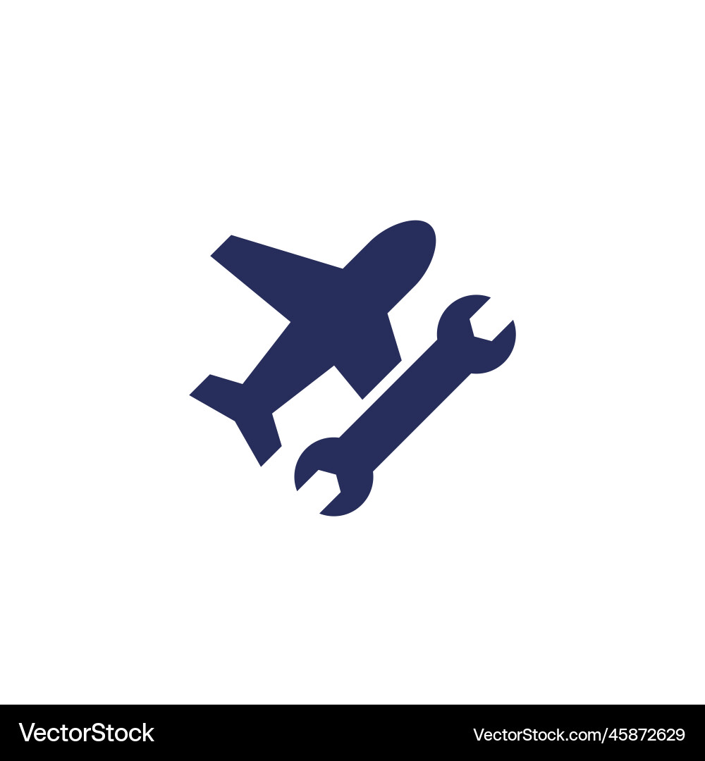 Airplane repair service icon on white Royalty Free Vector