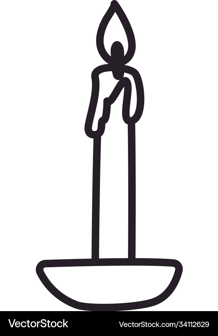 Candle free form line style icon design Royalty Free Vector