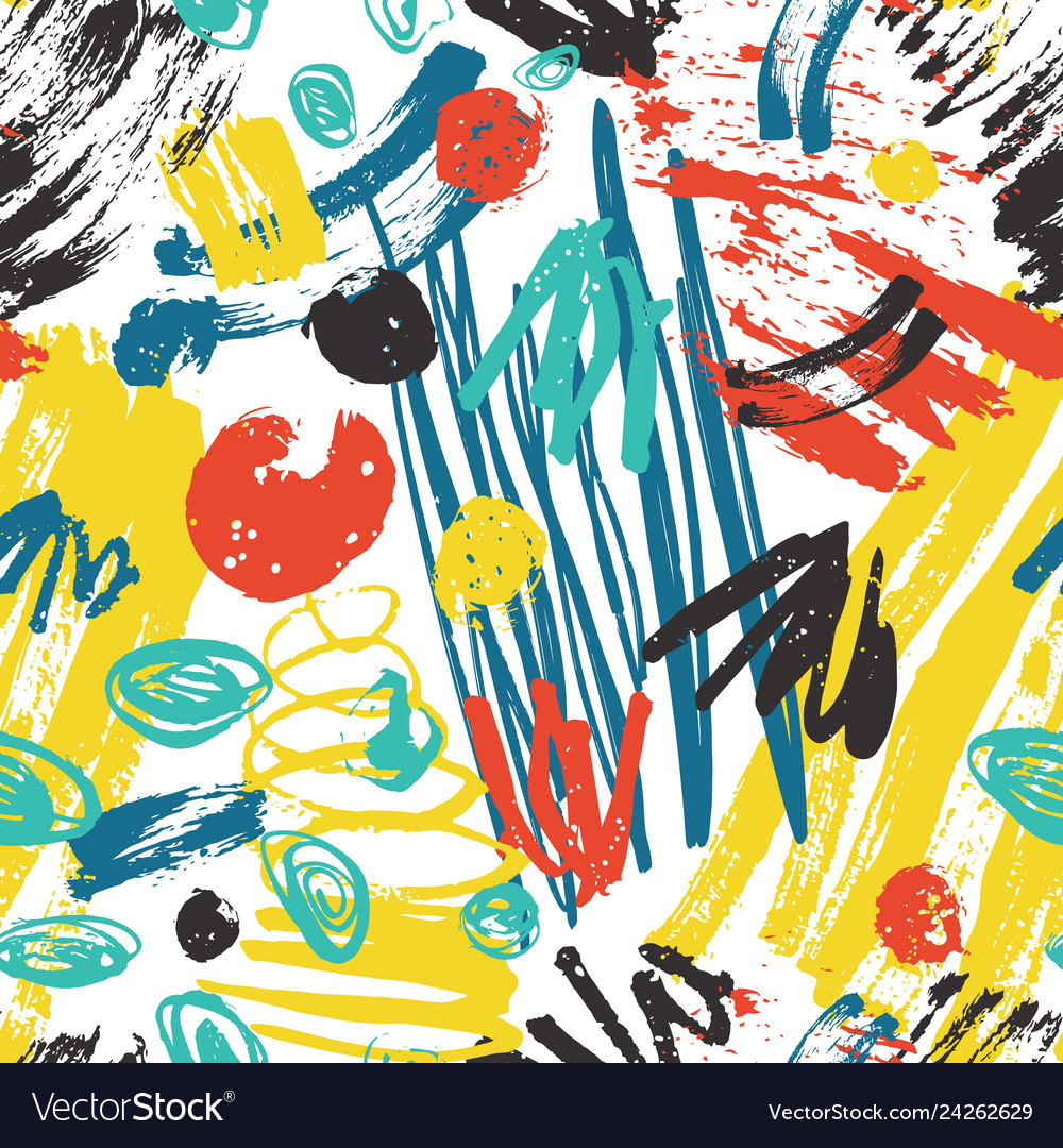 Colorful abstract seamless pattern with rough Vector Image