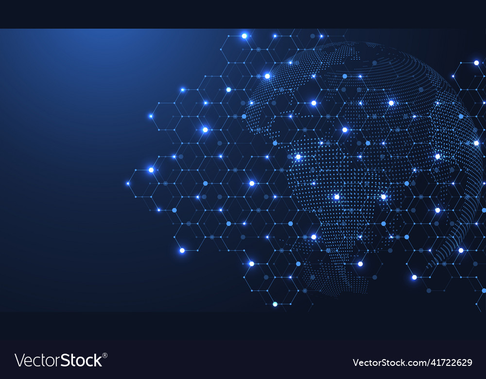 Global network connection big data visualization Vector Image
