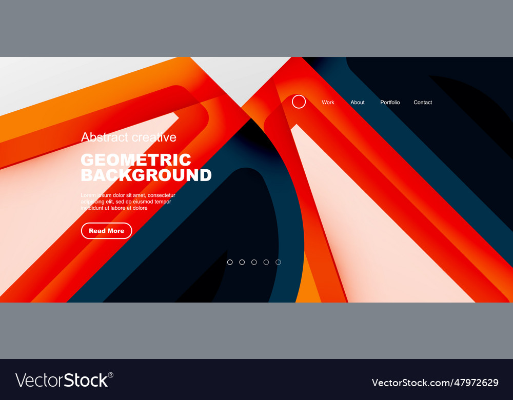 Minimal landing page geometric shapes business Vector Image