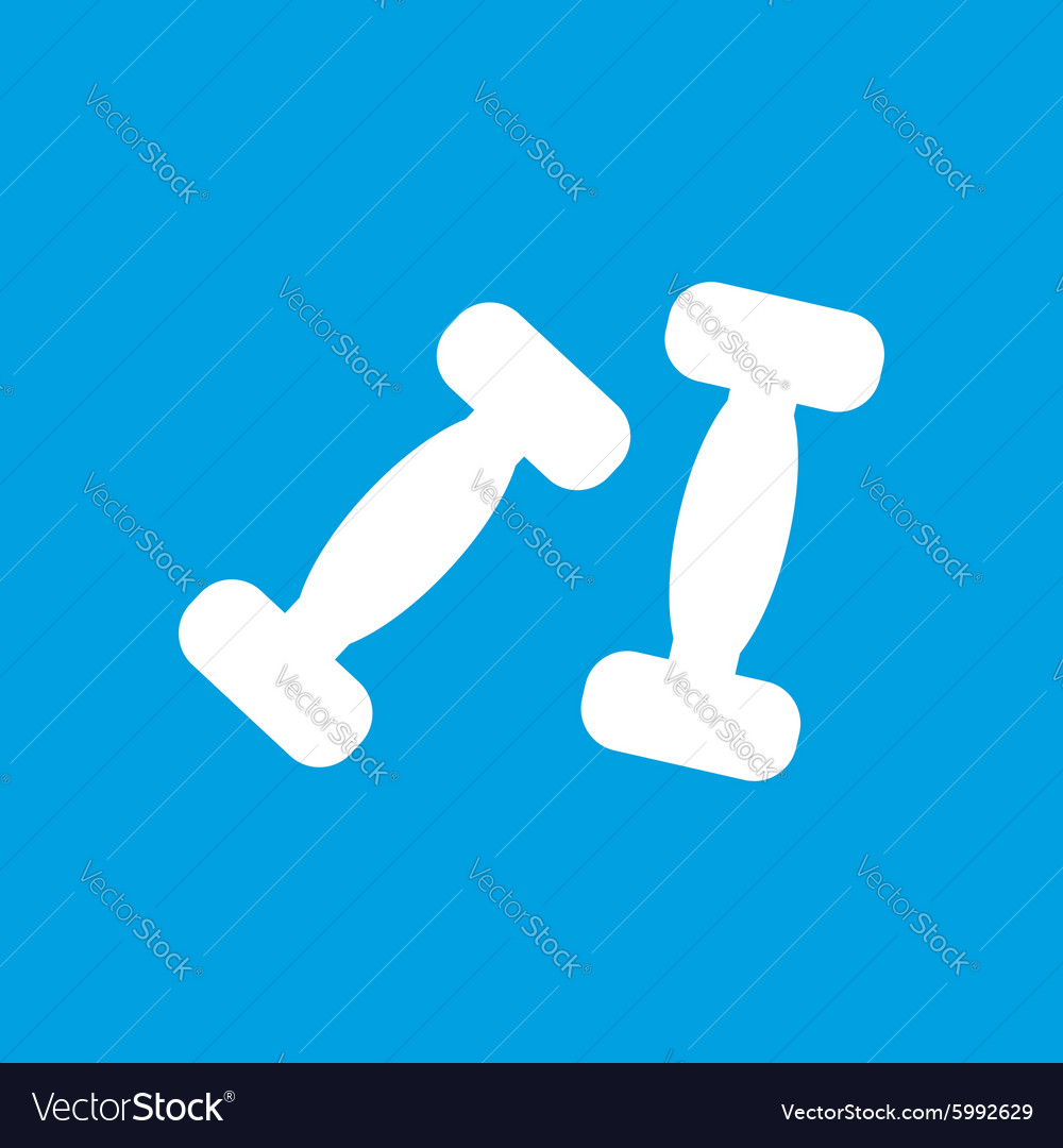 Two dumbbells icon simple Royalty Free Vector Image