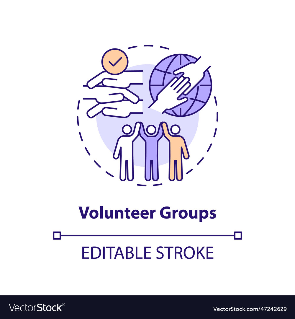Volunteer groups concept icon Royalty Free Vector Image Volunteer groups concept icon Royalty Free Vector Image