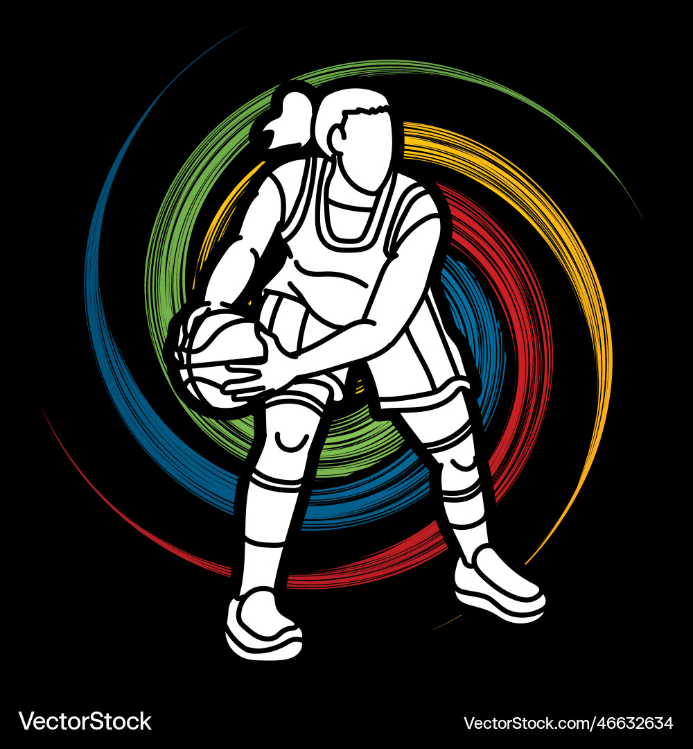 Basketball female player Royalty Free Vector Image