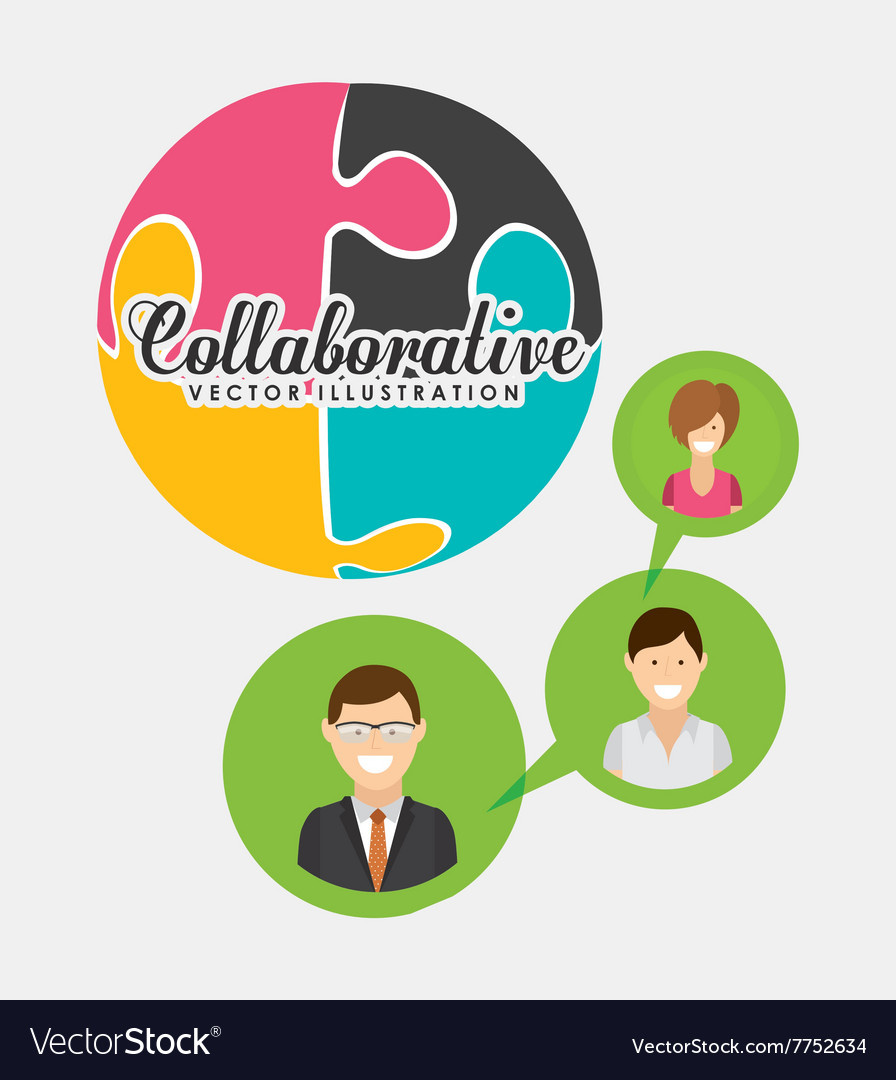 Collaborative concept design Royalty Free Vector Image