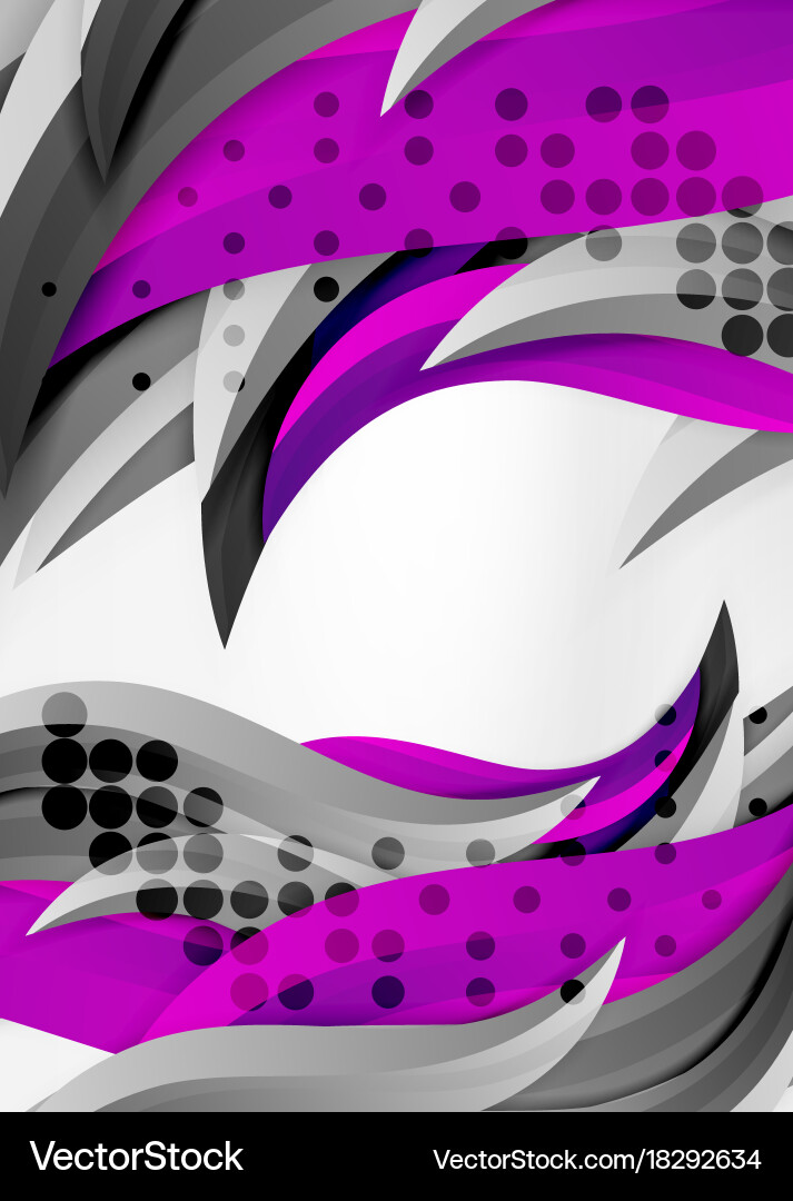 Colorful wave lines in white and grey 3d Vector Image