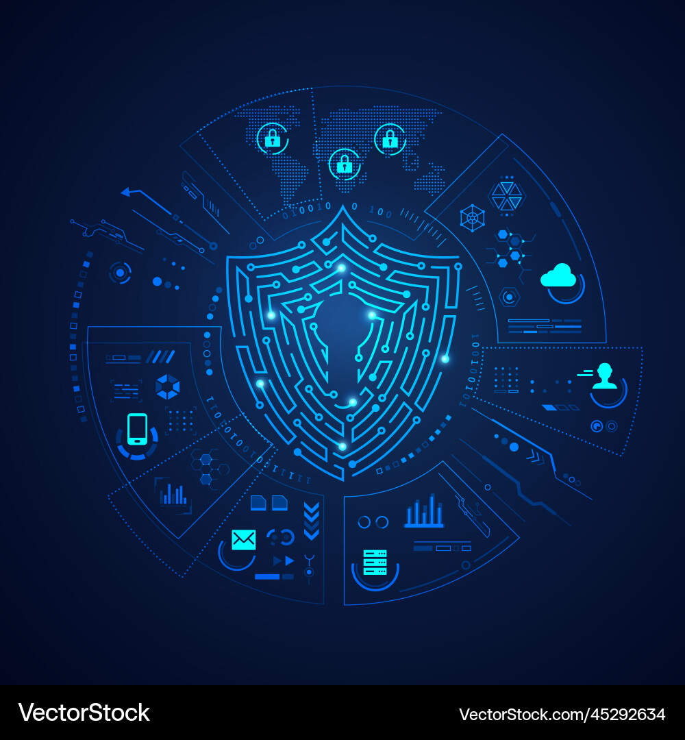 Concept of data protection technology shape of a Vector Image