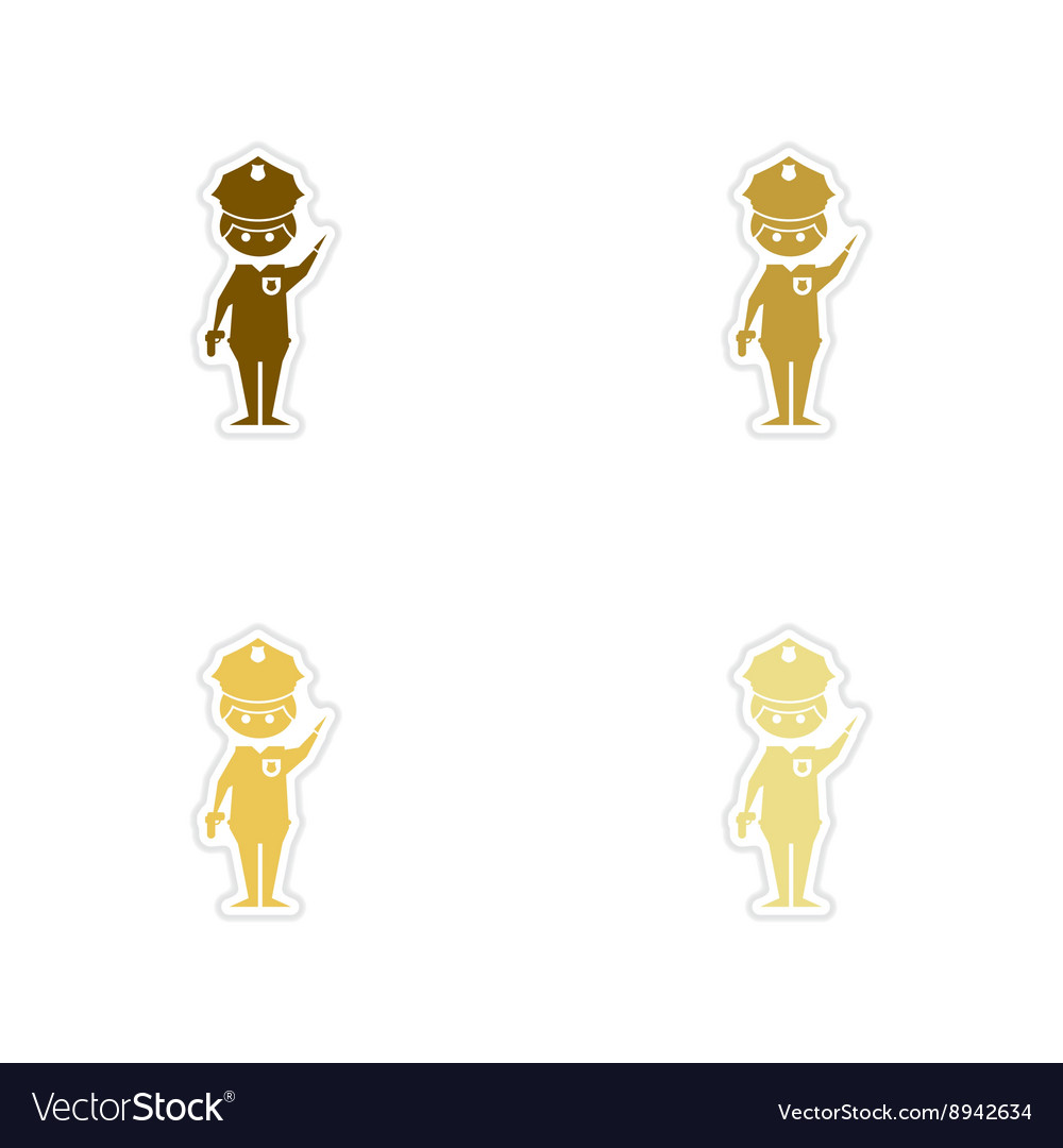 Concept Paper Stickers On White Background Male Vector Image