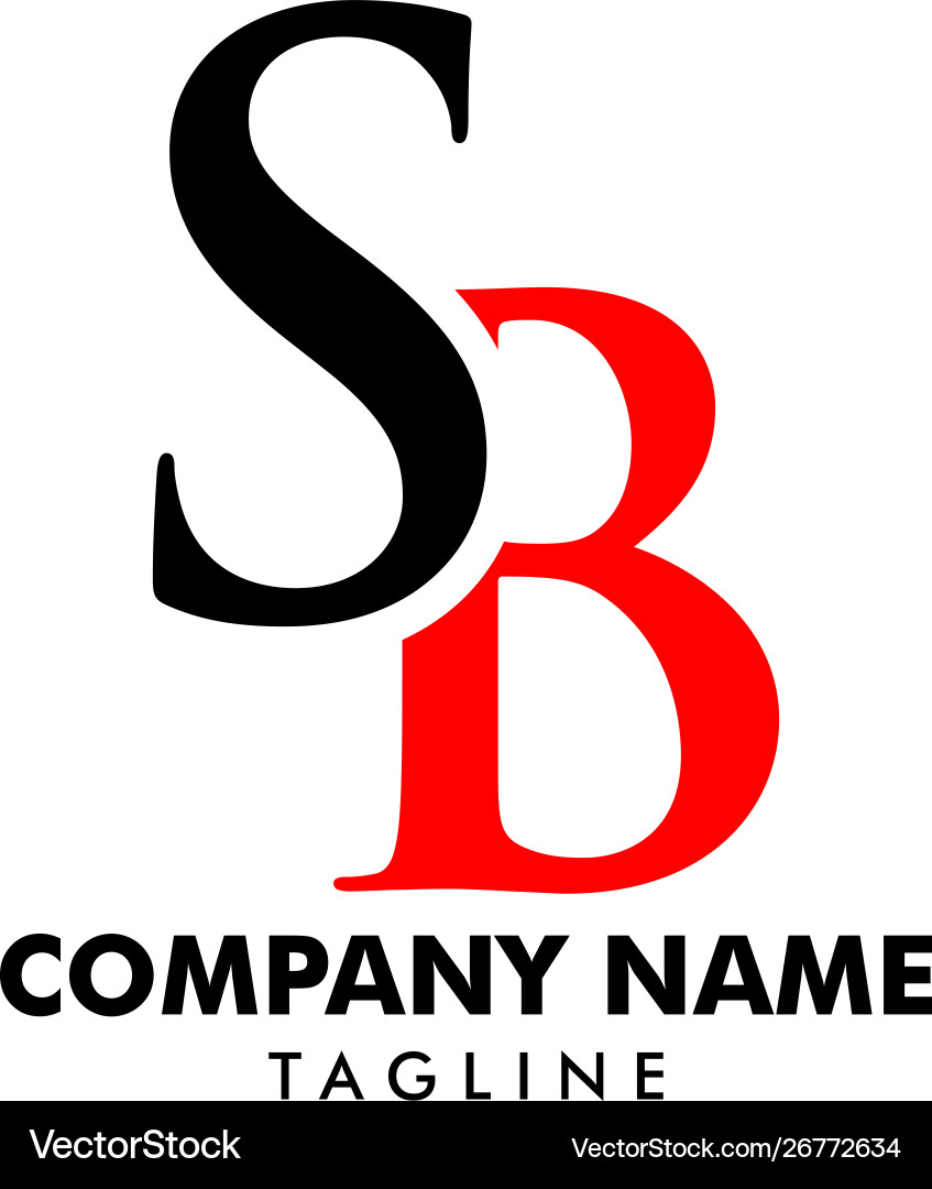 Initial letter sb logo template design Royalty Free Vector