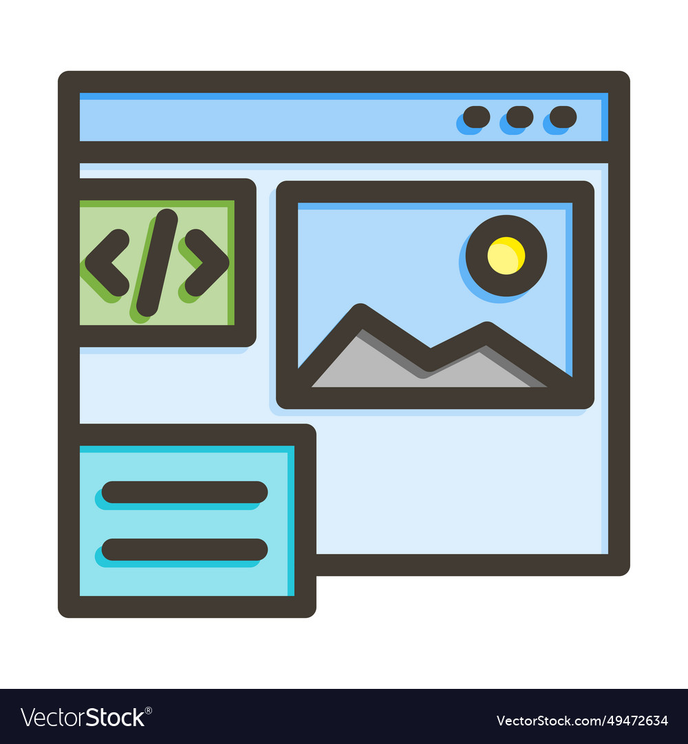 Mockup design thick line filled colors icon Vector Image