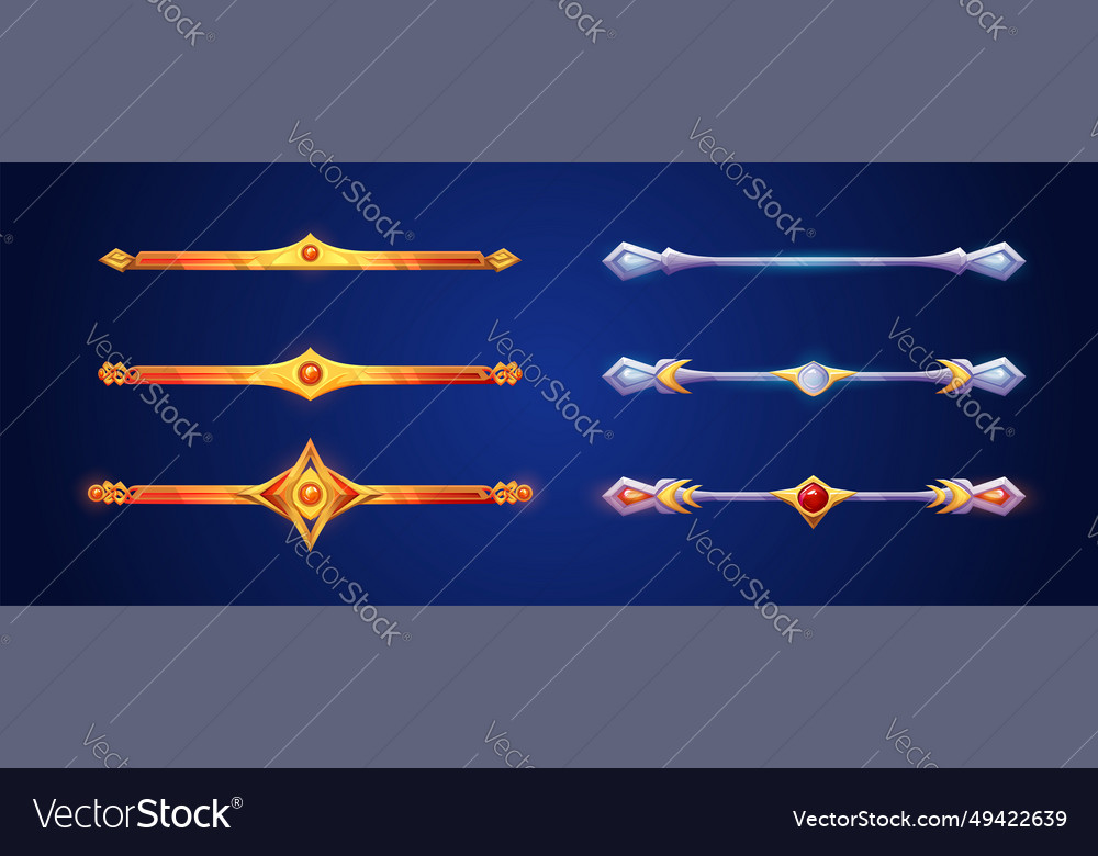 Decorative Game Ui Divider And Text Border Vector Image