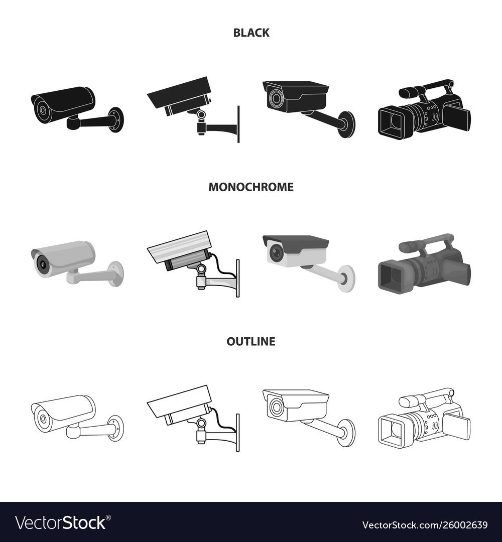 Design camcorder and camera icon set Royalty Free Vector