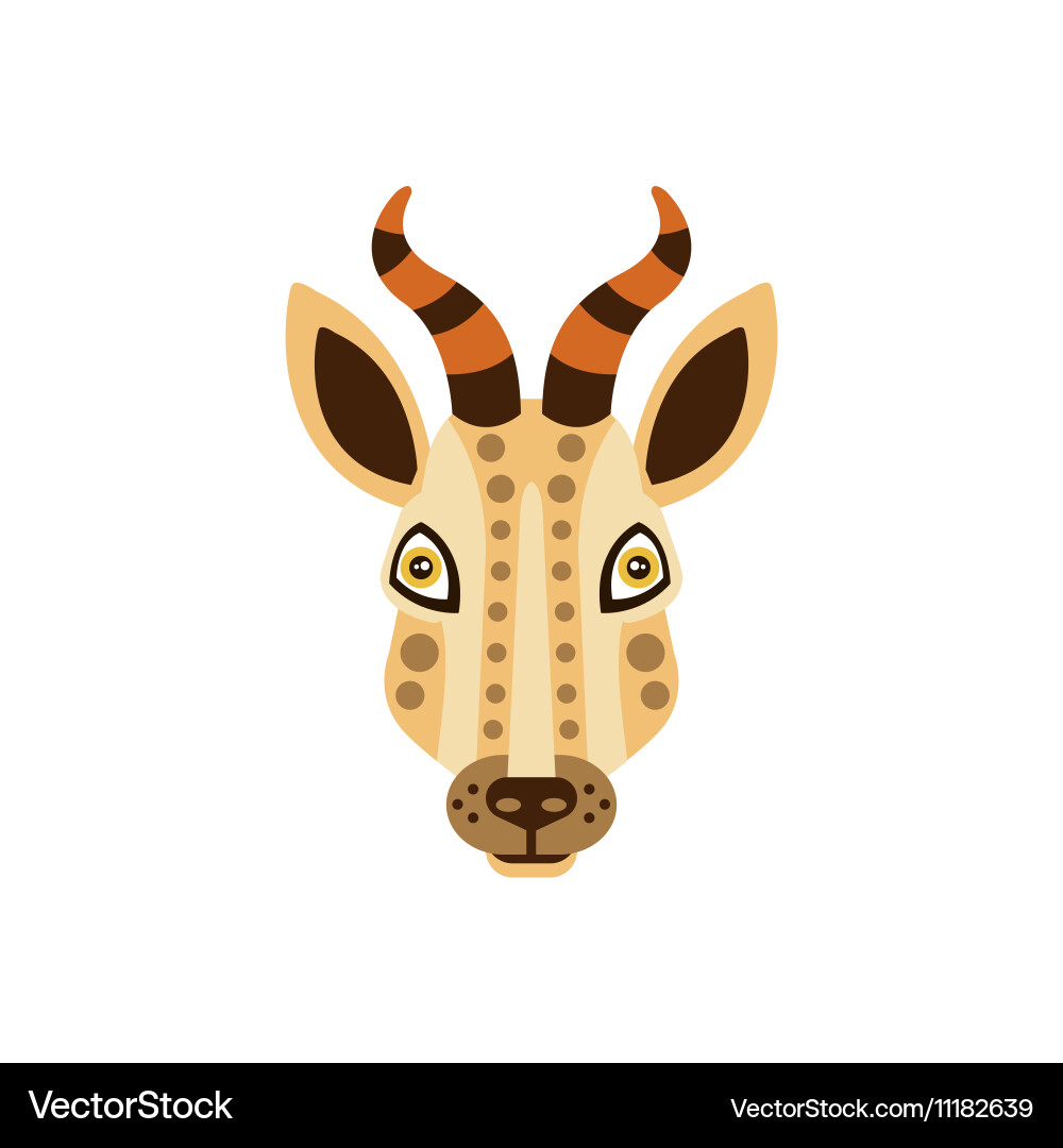 Gazelle African Animals Stylized Geometric Head Vector Image