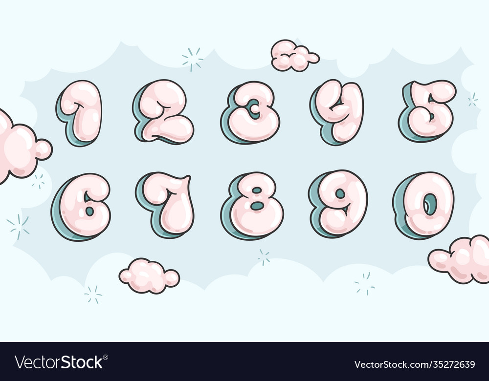 Numbers Bubble Set Royalty Free Vector Image VectorStock