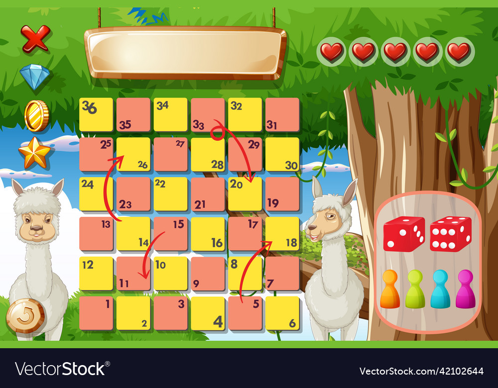 Game design with numbers and dice Royalty Free Vector Image